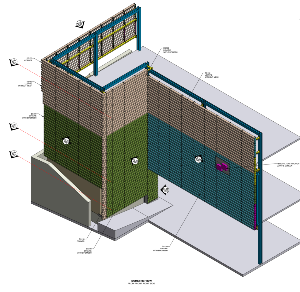 Acoustic Louvre screen installed | RIU Plaza Hotel London | Caice