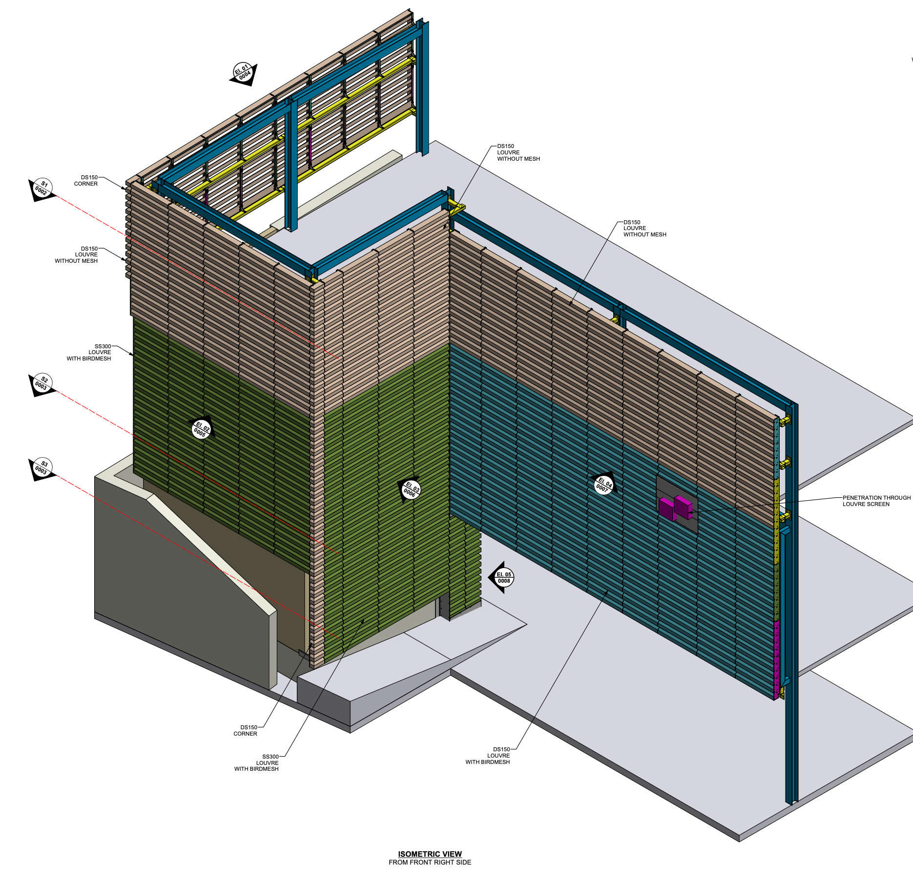 Acoustic Louvre screen installed | RIU Plaza Hotel London | Caice